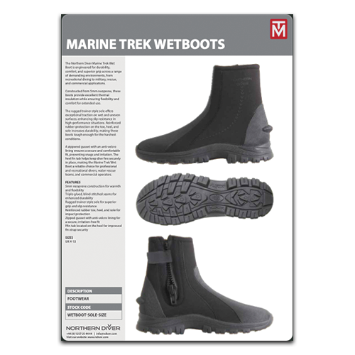 Marine Trek Wet Boot – 5mm Neoprene with Rugged Sole | NDiver Rescue