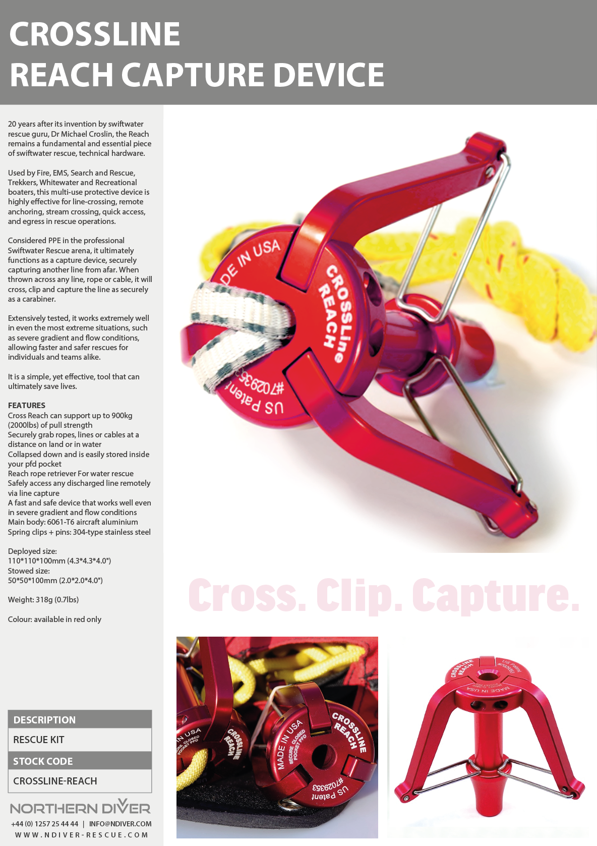 Crossline Reach Capture Device | NDiver Rescue